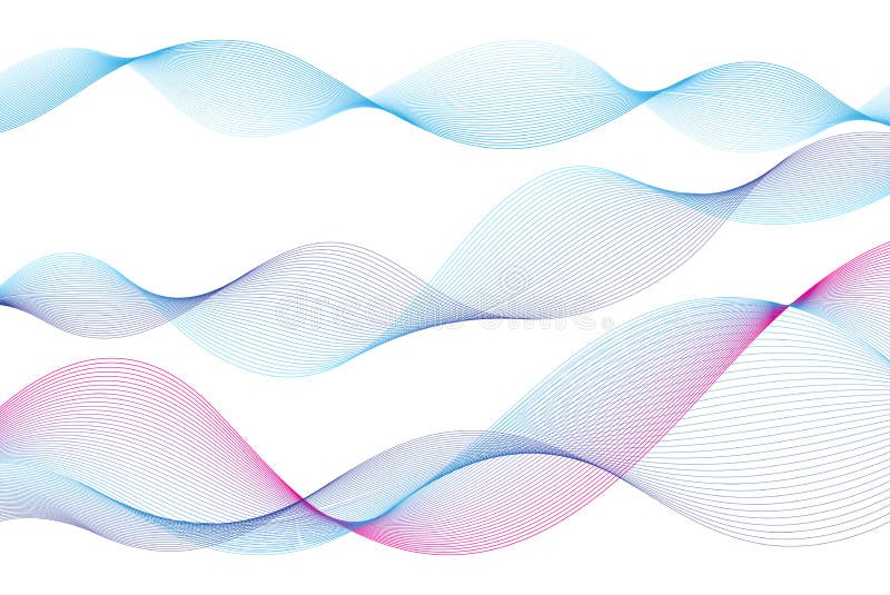 Vivid Illustration of Blue Line Waves Stock Vector - Illustration of ...