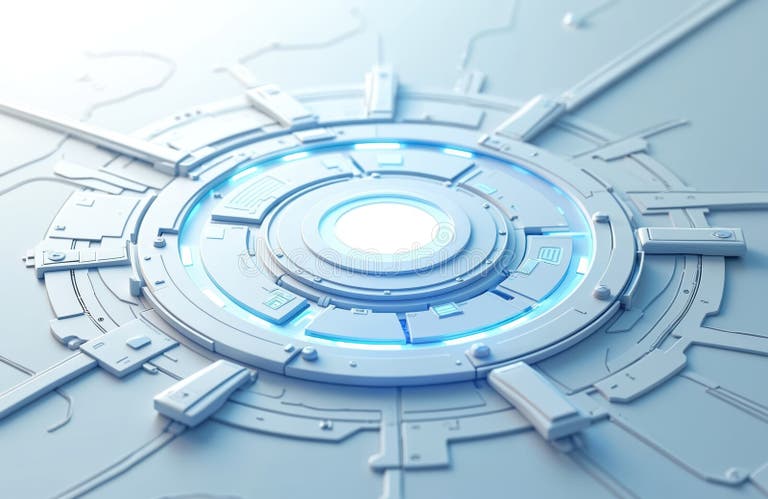 Illustration of Blue, White Abstract Tech Engineering Background. High ...