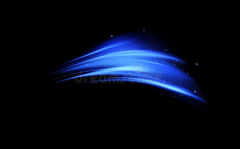 Illustration of Blue Wind Flow Effect with Sparkling Particles. Stock ...