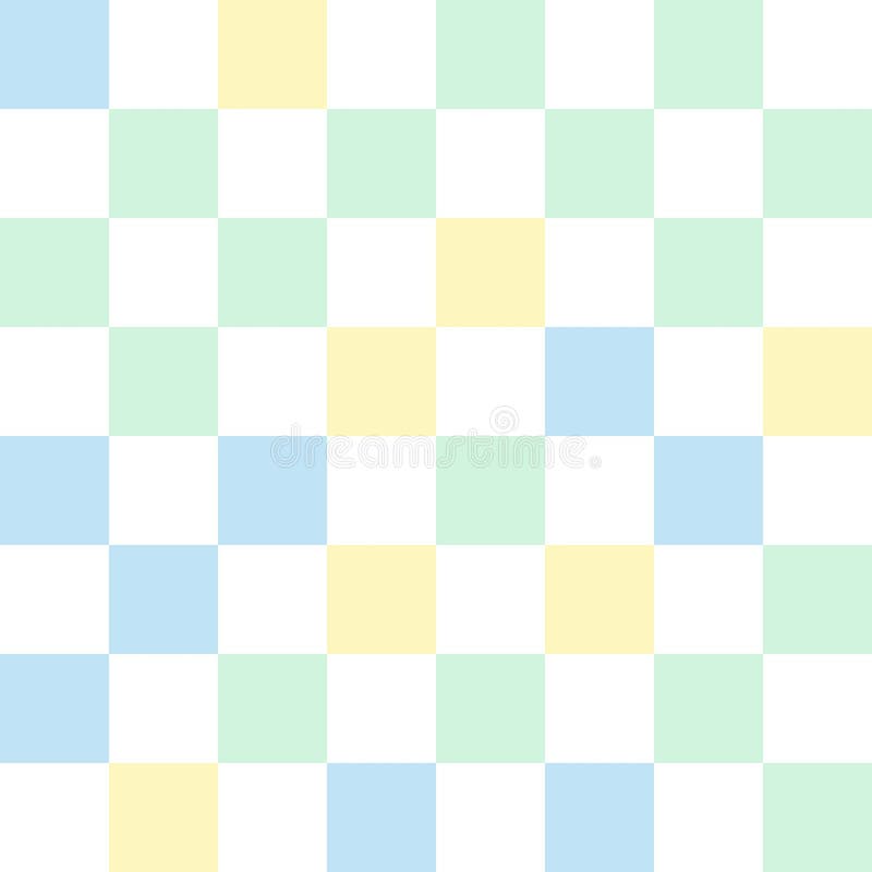 Blue, Yellow, and Green Pastel Checkerboard Pattern Background. Stock ...