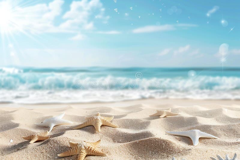 Illustration of Blurred Background of a Beautiful Sandy Beach with ...