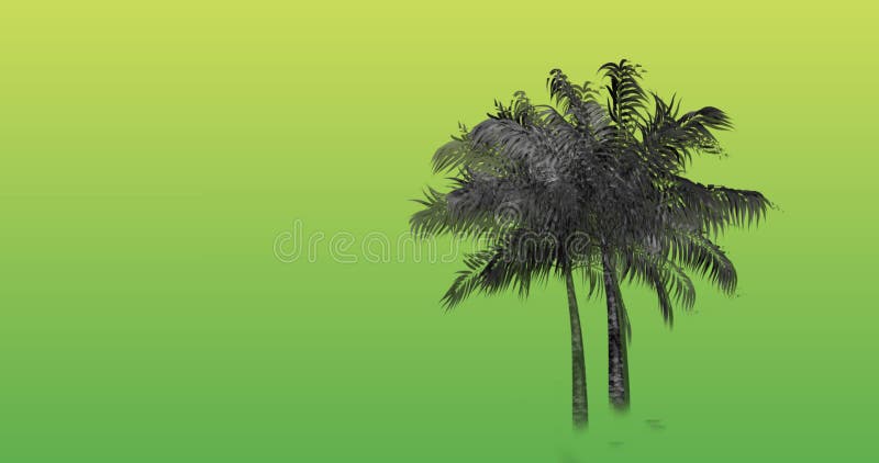 Illustration of Blurred Palm Trees Against Green Gradient Background ...
