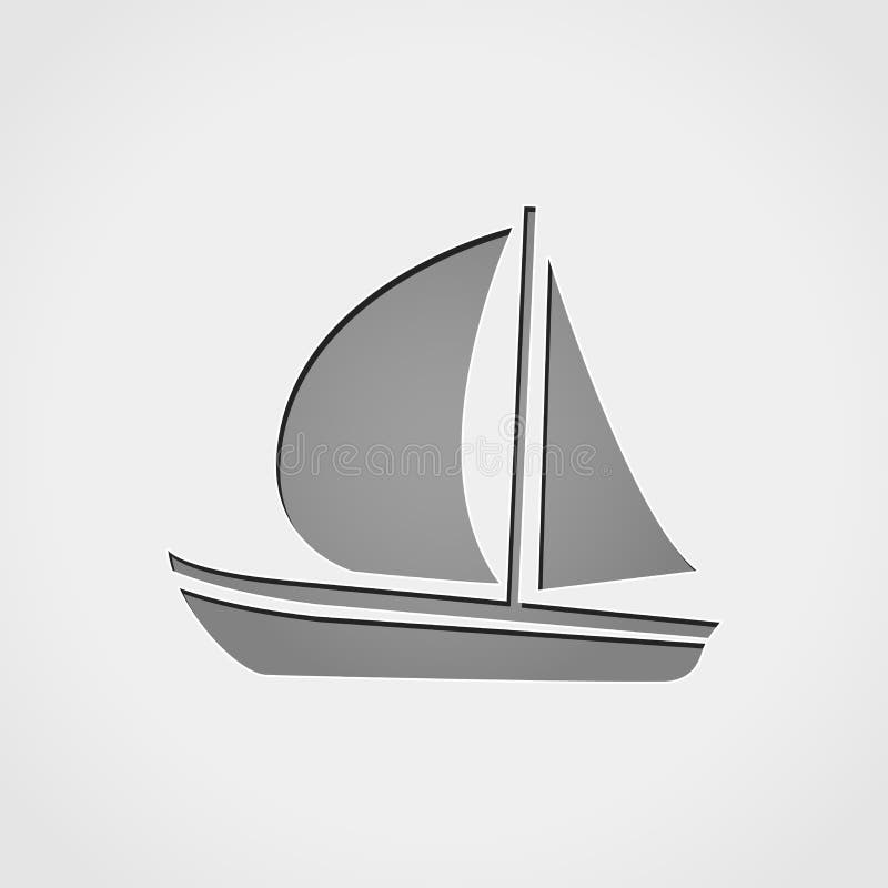 Boat grey icon stock vector. Illustration of yacht, transport - 107568437