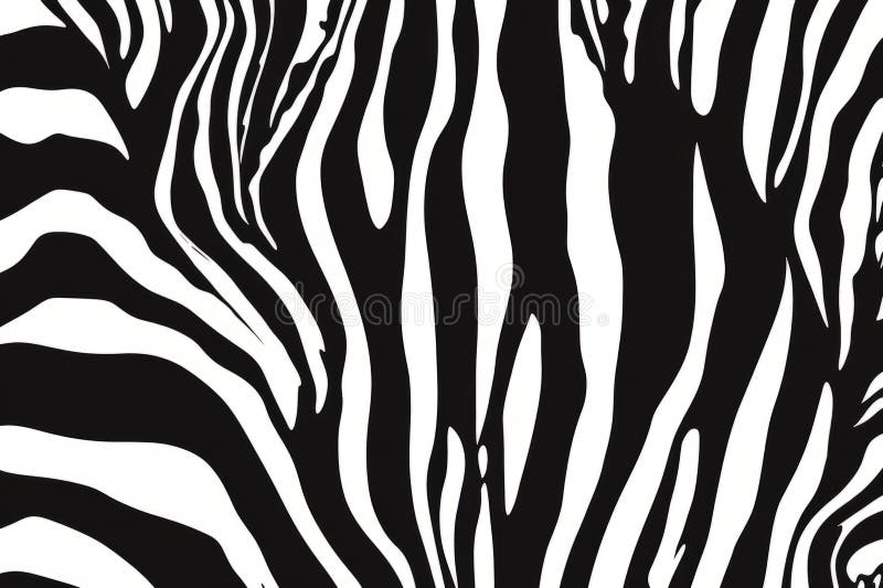 Illustration of a Bold Black and White Zebra Print Pattern with High ...