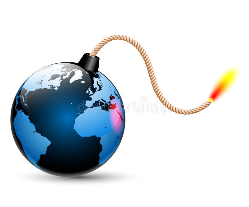 Earth bomb concept. stock vector. Illustration of climate - 26325152