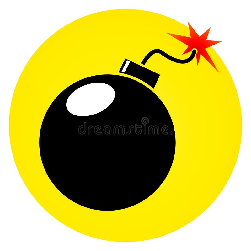 Bomb circle icon stock vector. Illustration of icon - 107413446