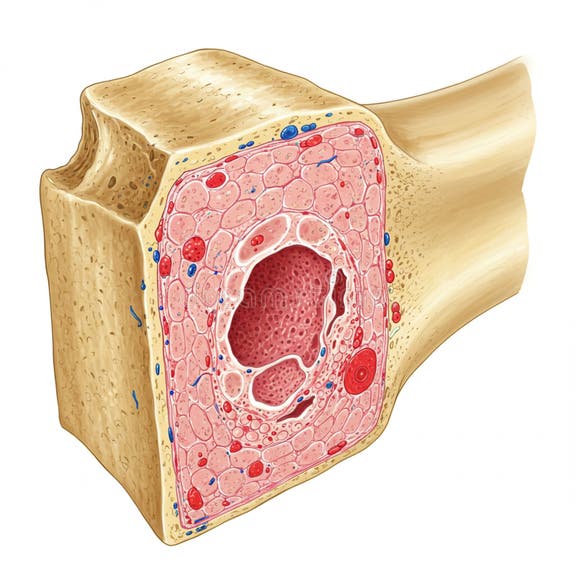 Illustration of a Bone Cross-section Highlighting Its Internal ...