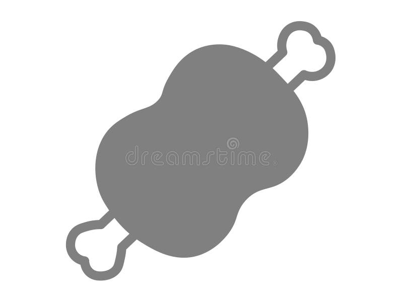 Illustration of Bone-in Meat Silhouette Icon Stock Photo - Illustration ...