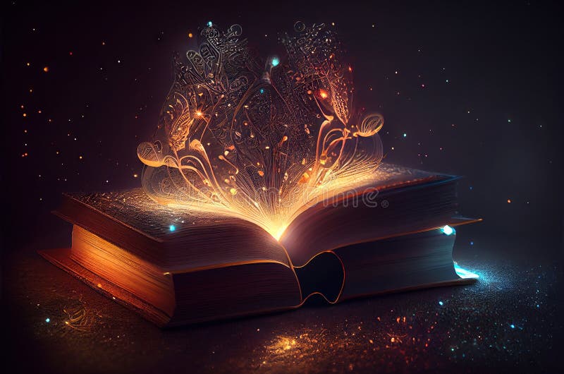 Illustration of the Book with Mystic Lights Stock Illustration ...