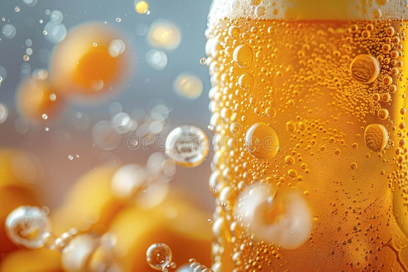 Illustration of Bottle of Beer Has a Large Amount of Bubbles, High ...