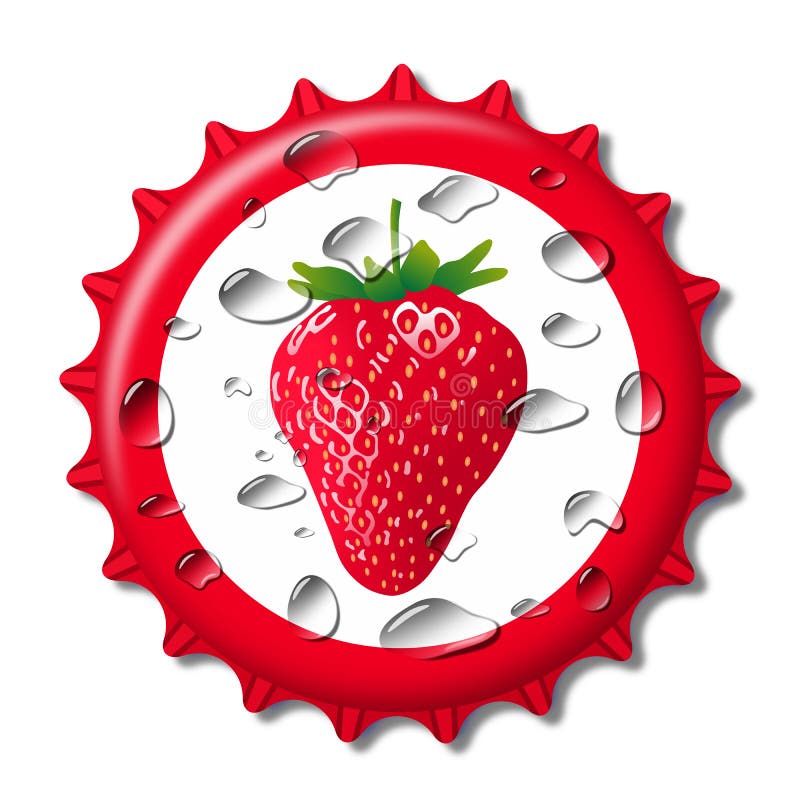 Illustration Bottle Cap with Strawberry Stock Illustration ...