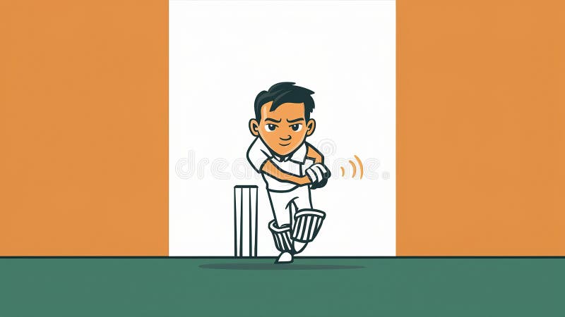 Illustration of Bowler Playing Cricket Match. Bowler Playing in Action ...