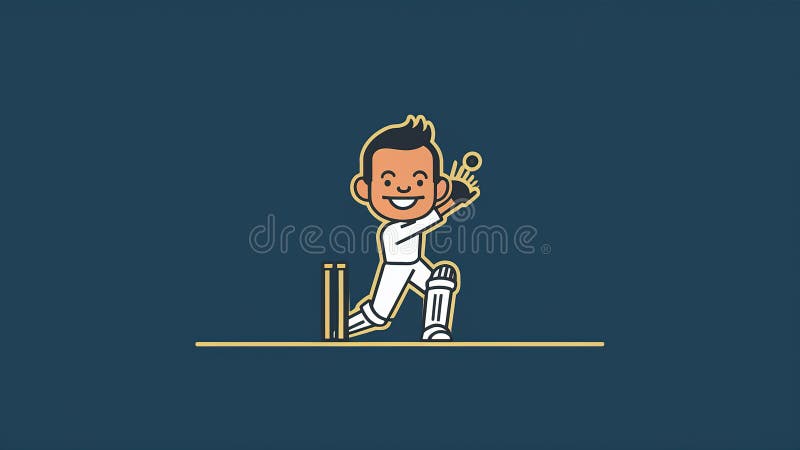Illustration of Bowler Playing Cricket Match. Bowler Playing in Action ...