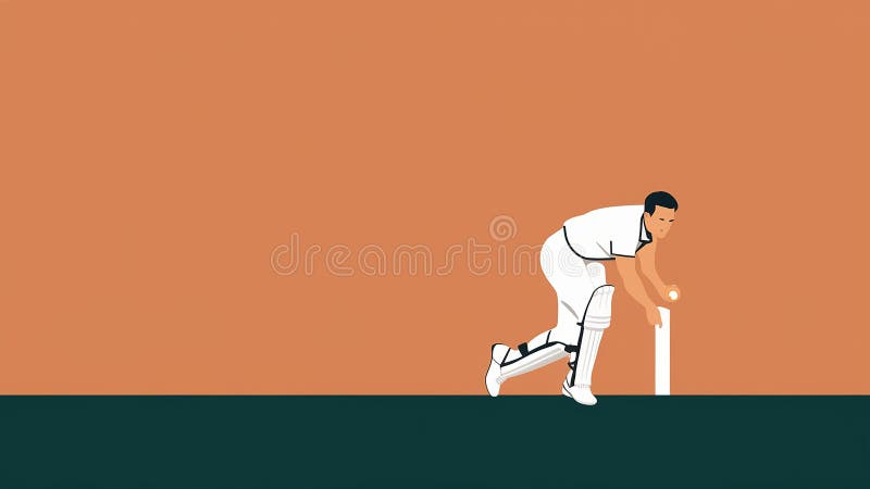 Illustration of Bowler Playing Cricket Match. Bowler Playing in Action ...