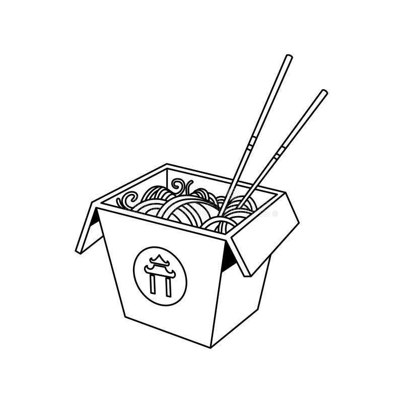 Illustration of a Box with Chinese Food. Vector Stock Vector ...