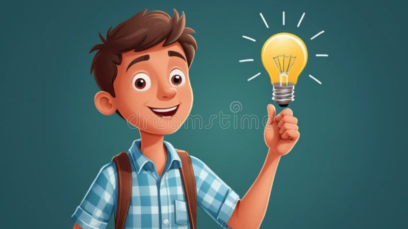 Illustration of Boy Cartoon with a Good Idea Stock Illustration ...