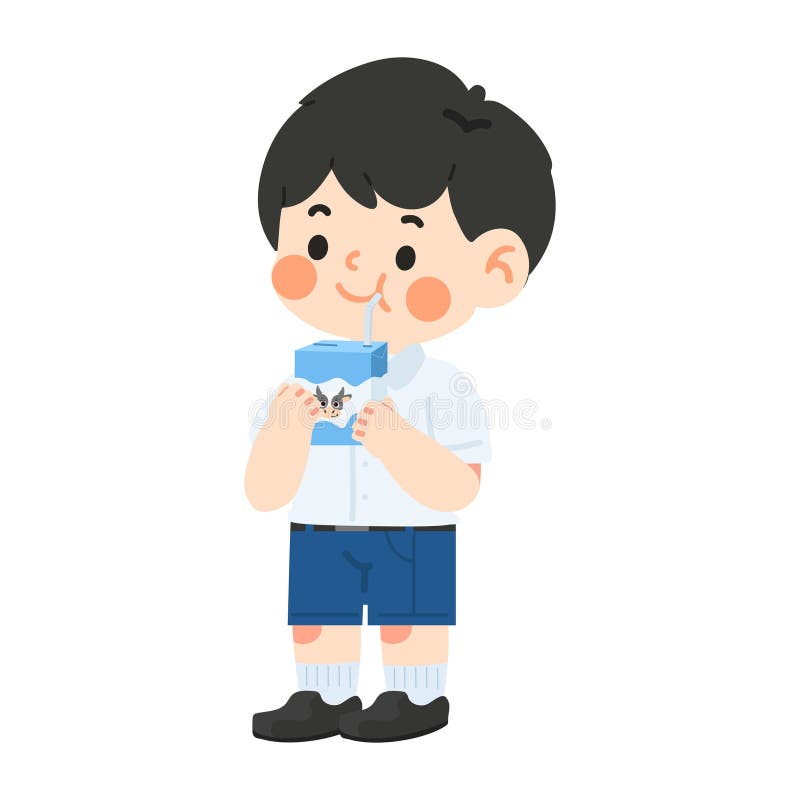 Boy Drinking Milk Schoolboy Stock Illustrations – 5 Boy Drinking Milk ...
