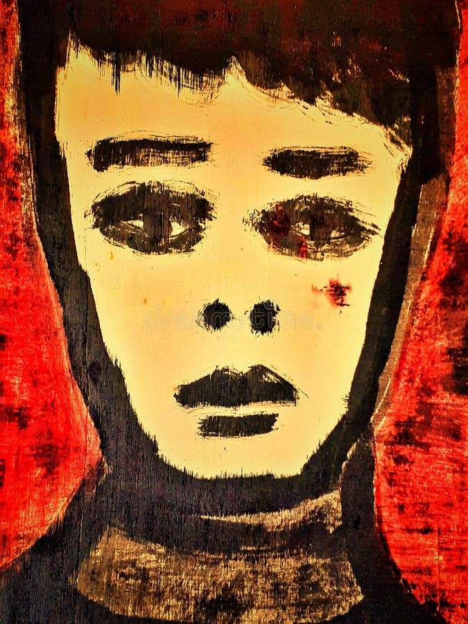 Illustration of a Boy with Serious Expression. Stock Illustration ...