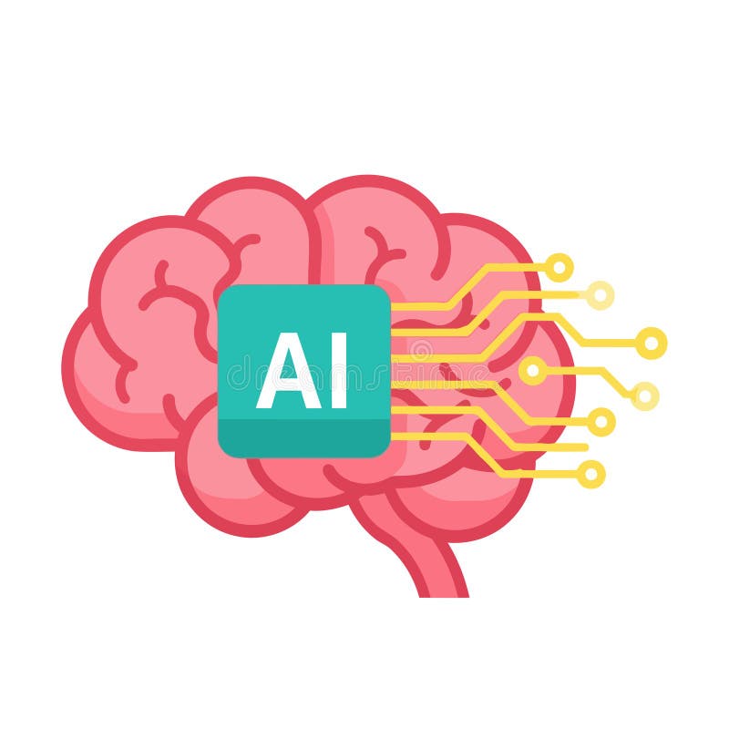 Illustration of Ai Brain and Circuit, Representing Artificial Intelligence and Its Connection To ...