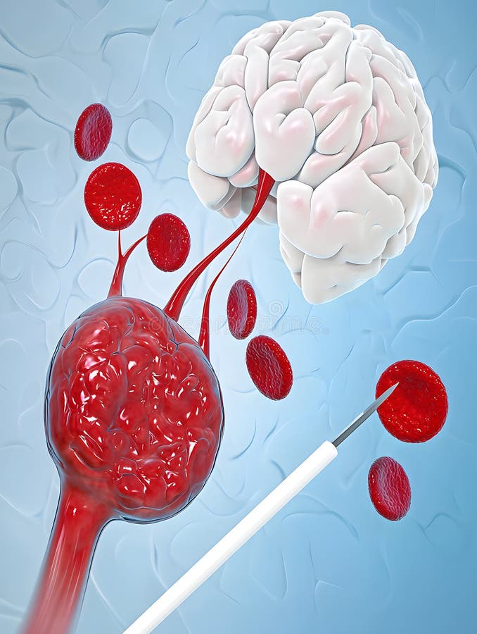 Illustration of Brain and Blood Circulation Stock Illustration ...