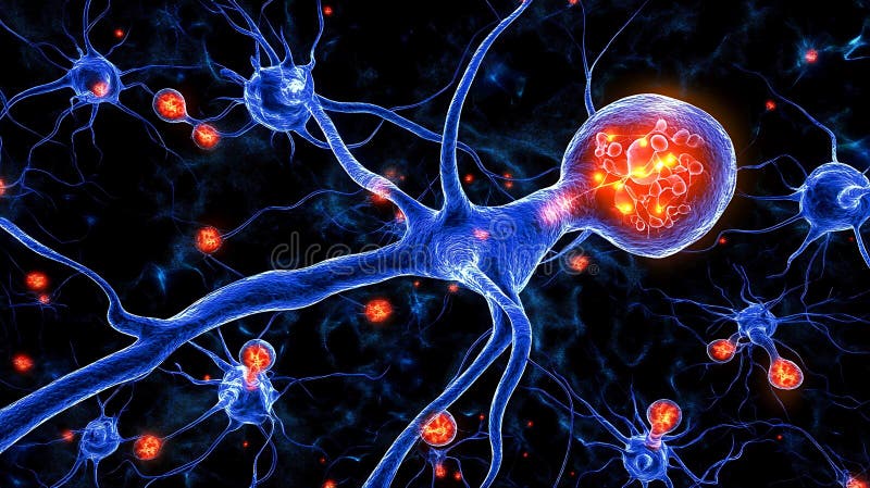 Brain Cells Connection: an Abstract Illustration of Neurons ...