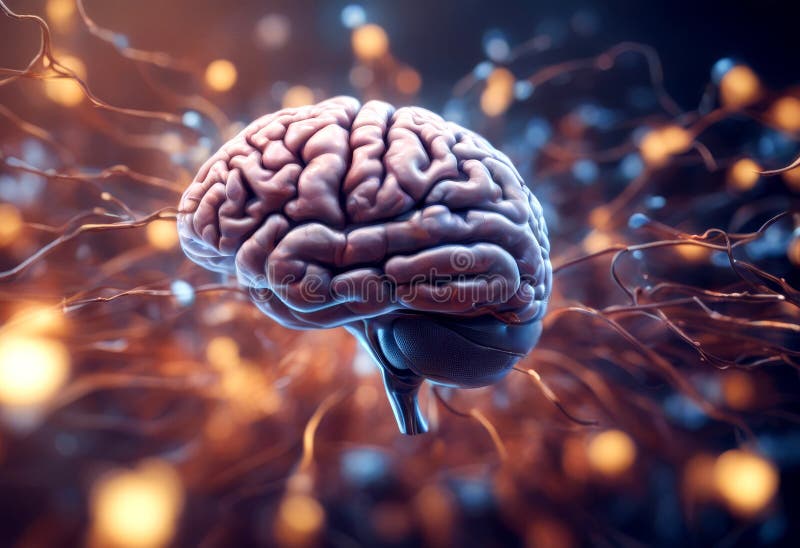 Illustration Brain 3d Human Energy Glow X-ray Glowing Background Future ...