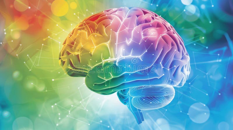 An Illustration of a Brain with Different Sections Highlighted ...