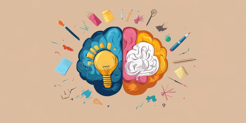 An Illustration of a Brain Divided into Sections Stock Illustration ...