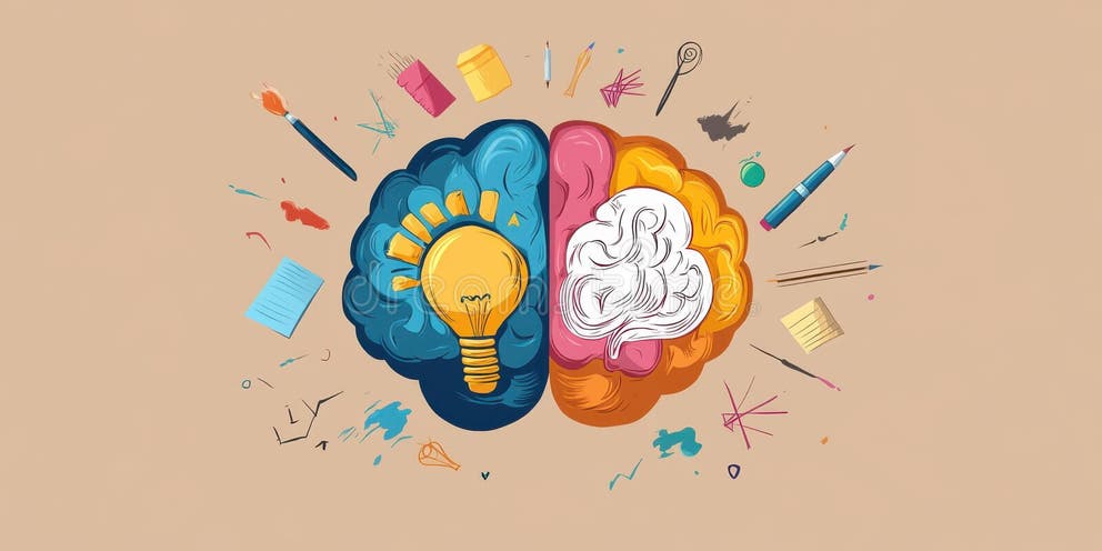 An Illustration of a Brain Divided into Sections Stock Illustration ...
