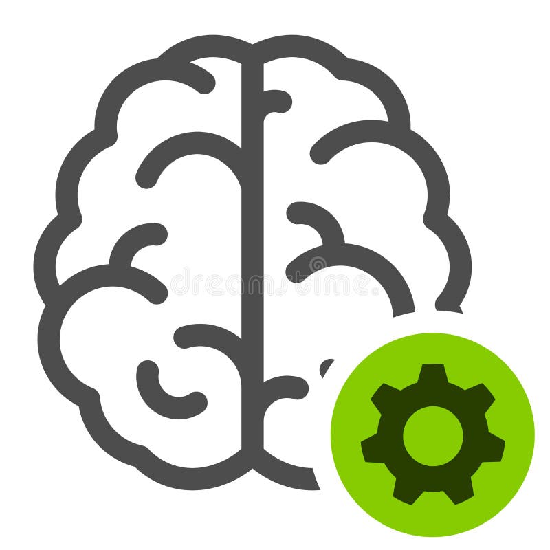 Brain and Gear Icon Concept Stock Vector - Illustration of concept ...