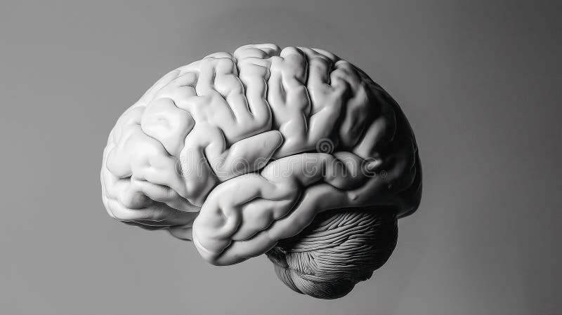 Illustration of a Brain on a Gray Background Stock Illustration ...