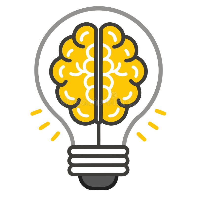 Brain in a Light Bulb: Creative Thinking and Innovation Concept ...