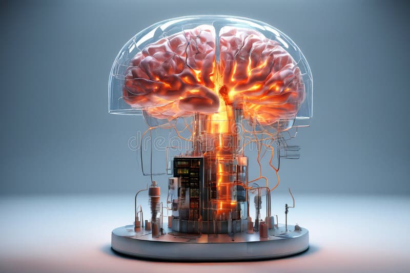 Artificial Intelligence: Brain & Neural Network Stock Illustration - Illustration of neural ...