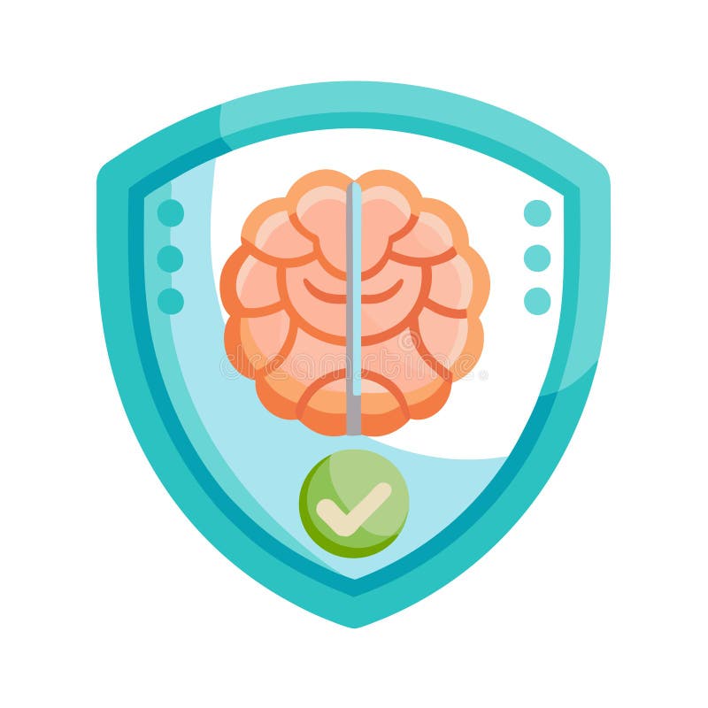 Brain Health Protection: Shield Symbol for Mental Wellness and ...