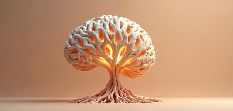 Illustration of Brain-shaped Tree Intelligence Learning. Tree Roots ...