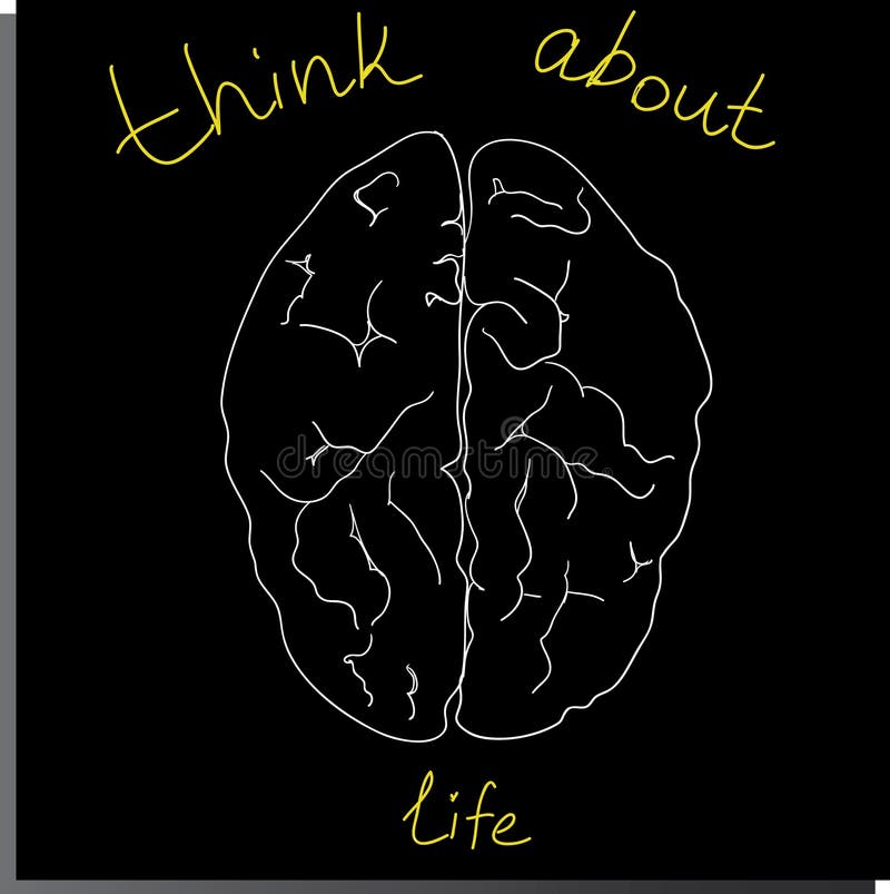 Illustration of Brain with Text Stock Vector - Illustration of ...