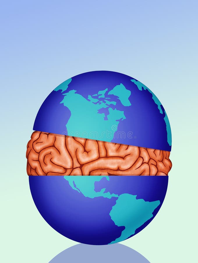 Illustration of the Brain in the World Stock Illustration ...