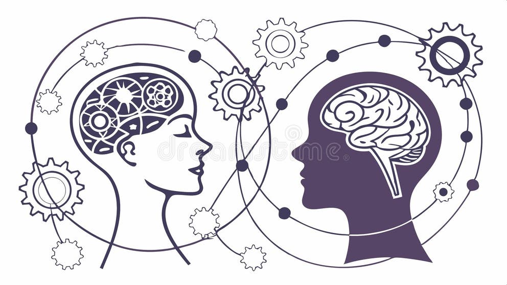 Brains Connecting Illustration, Mind and Thinking, Cognitive Process ...