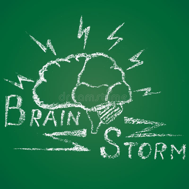 Illustration of Brainstorm on a Green Chalkboard. Stock Vector ...