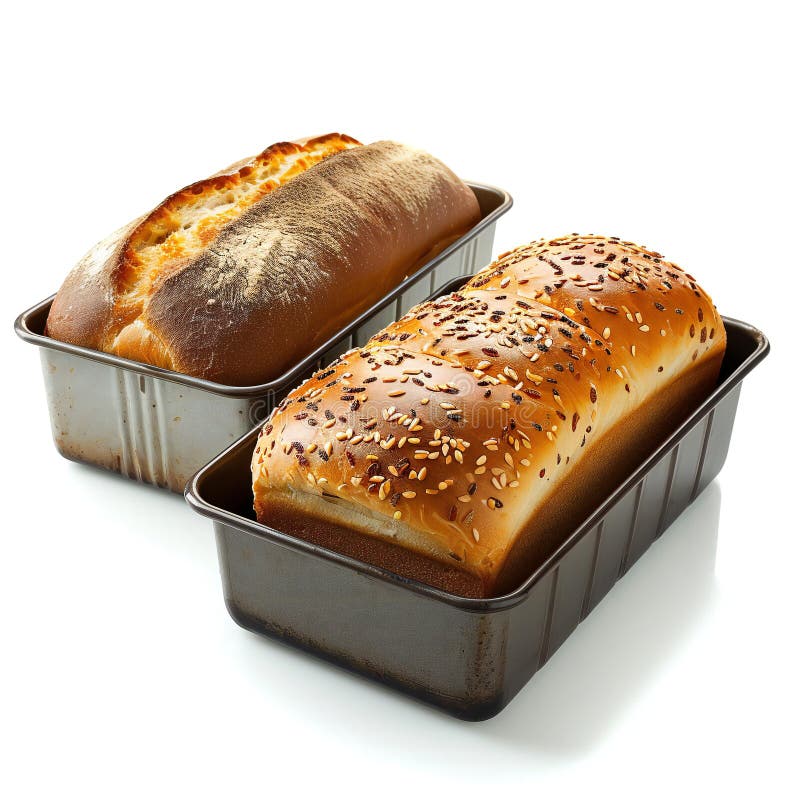 Bread in a Baking Tray on a White Background, Isolated Stock ...