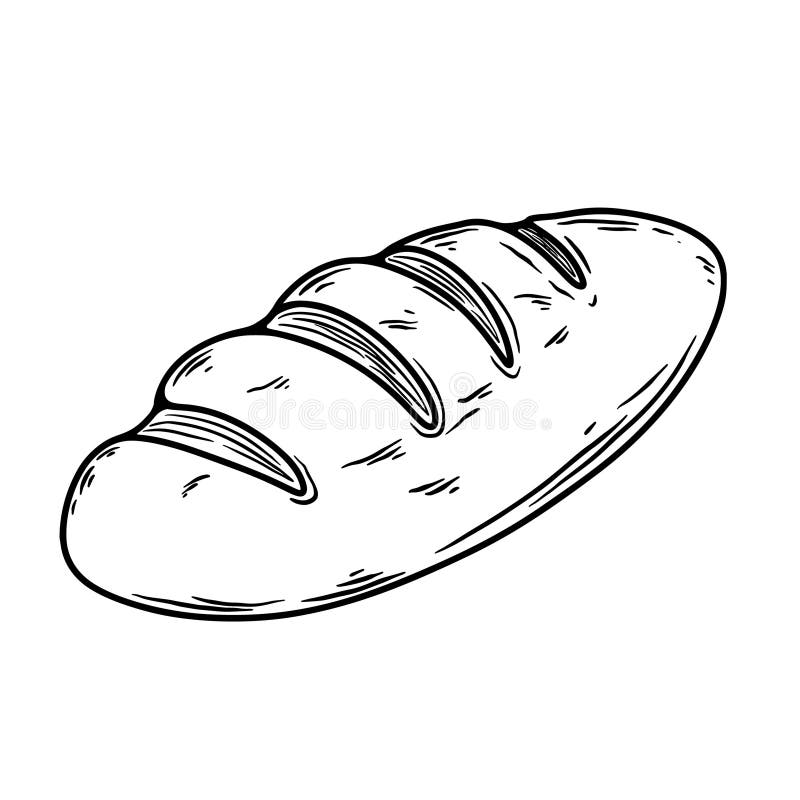 Illustration of a Bread in Engraving Style. Bakery Stock Vector ...