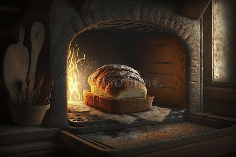 Illustration, Bread in the Oven, Generative Ai Stock Illustration ...