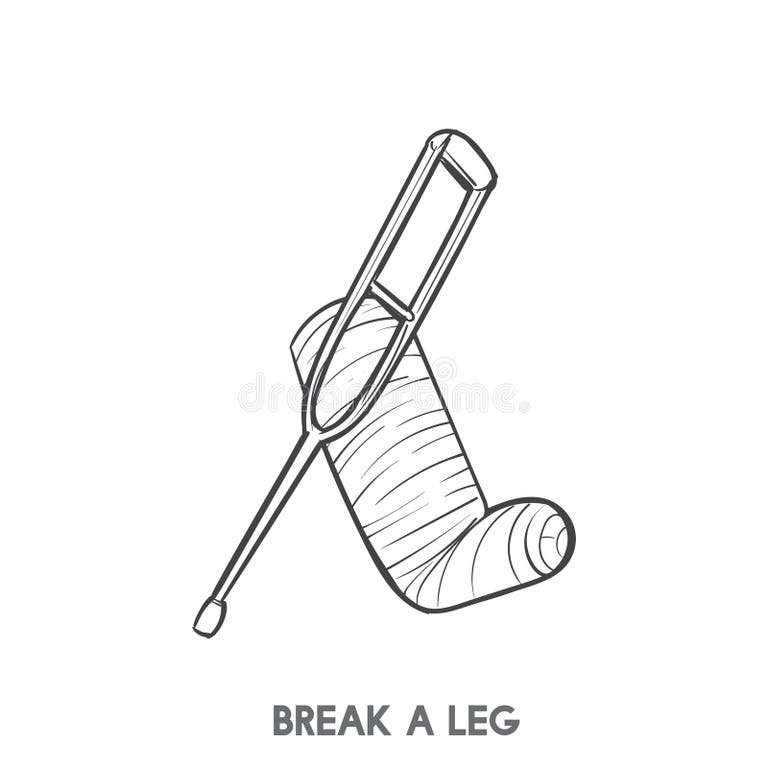 Illustration of a Break a Leg Stock Illustration - Illustration of ...