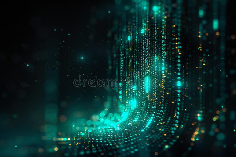 Breathtaking Snapshot a Vertical Ai Illustration of Binary Code Flowing Down, Designed To ...