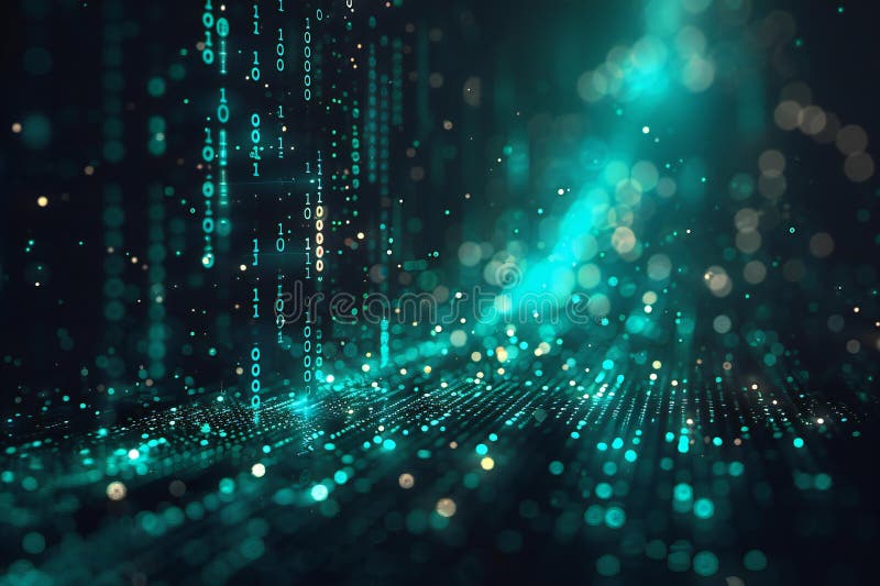 Breathtaking Snapshot a Vertical Ai Illustration of Binary Code Flowing ...