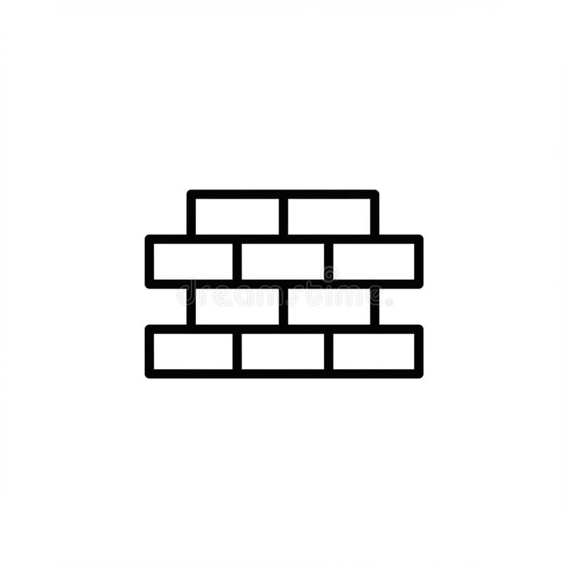 Illustration of a Brick Wall Icon. the Design Consists of a 3x5 Grid of ...