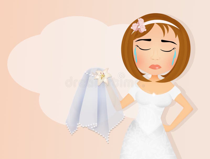 The bride who cries stock illustration. Illustration of sadness - 121408924