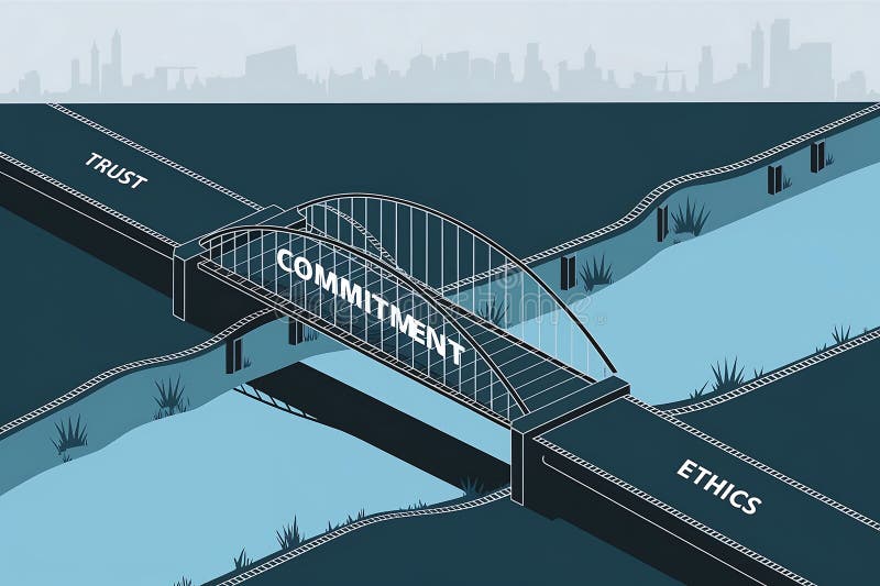 Illustration of a Bridge Symbolizing Commitment Connecting Roads of ...