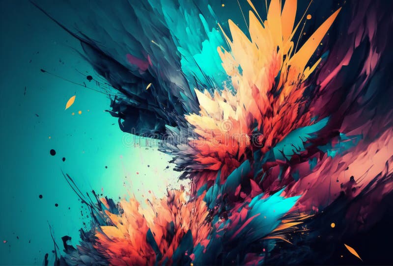 Bright Artistic Splashes Abstract Painting Color, Abstract Background ...