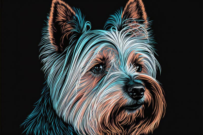 Bright Illustration of a Dog Portrait, Creative Digital Illustration ...